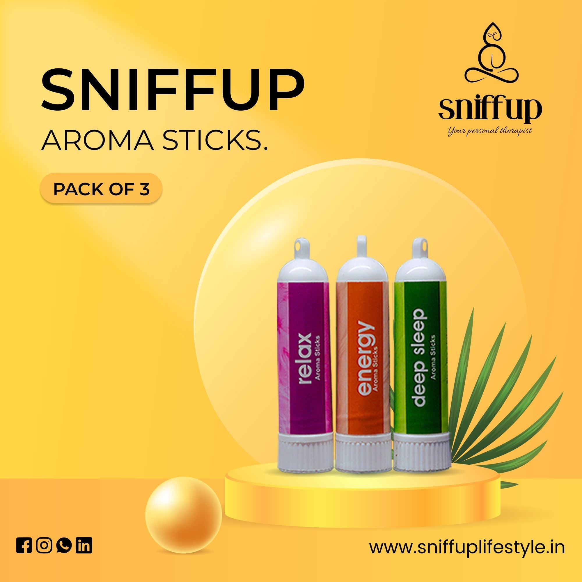 SniffUp Lifestyle-Essential Oil Aromatherapy Inhaler for Relaxing