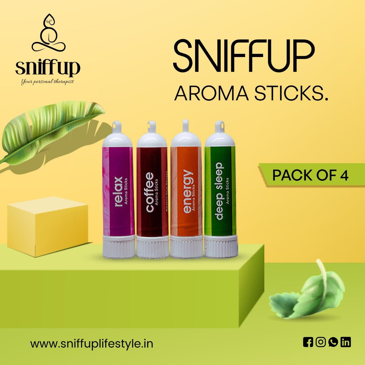 SniffUp Lifestyle-Essential Oil Aromatherapy Inhaler for Relaxing